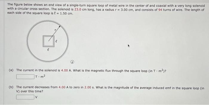 Solved The figure below shows an end view of a single-turn | Chegg.com