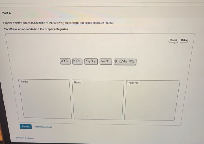 Solved Part A Predict whether aqueous solutions of the | Chegg.com