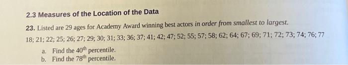 Solved how do i find the 40th percentile and the 78th step | Chegg.com