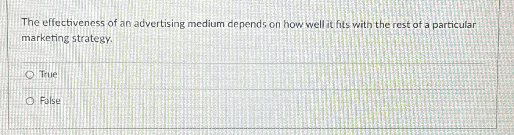 Solved The effectiveness of an advertising medium depends on | Chegg.com