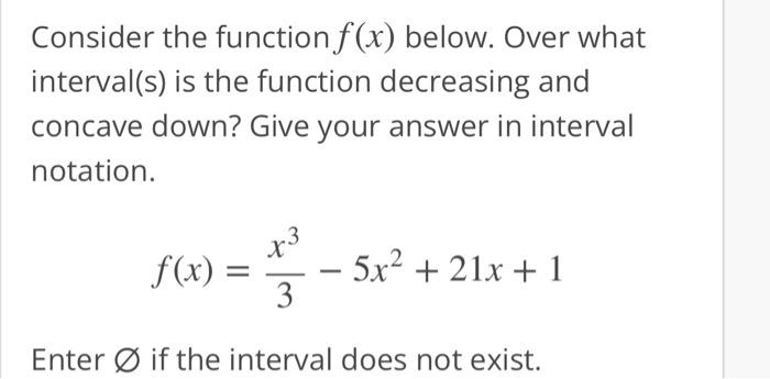 Solved Consider the function f(x) below. Over what | Chegg.com