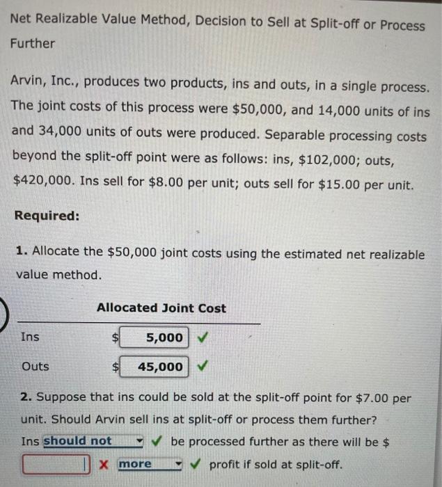 Solved Net Realizable Value Method, Decision to Sell at | Chegg.com