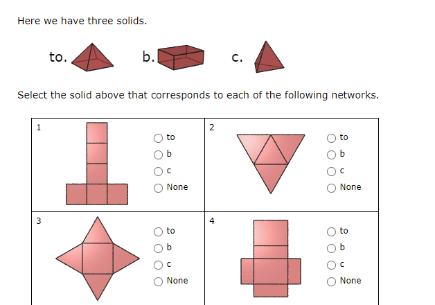 Solved Here we have three solids.b.C.Select the solid above | Chegg.com