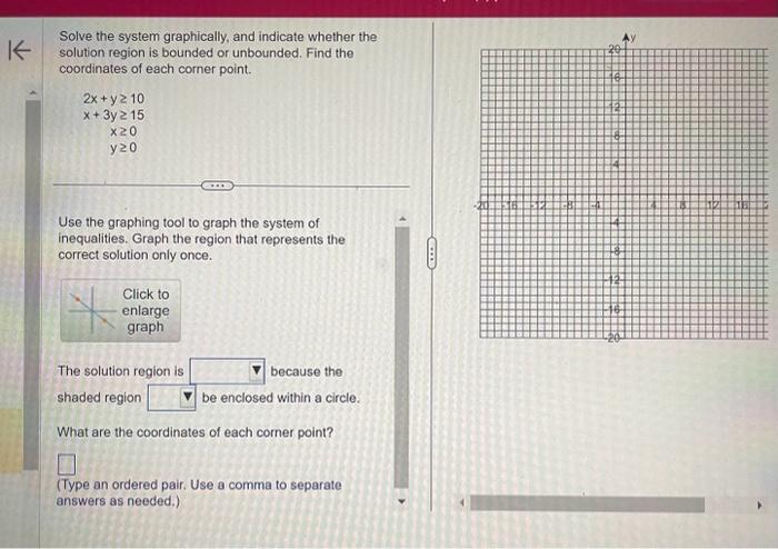 Solved Solve the system graphically, and indicate whether | Chegg.com