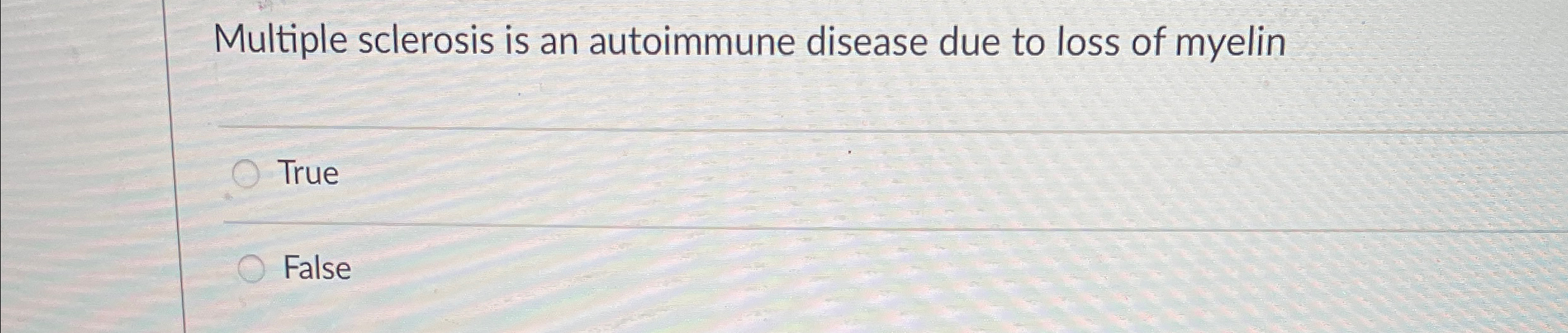 Solved Multiple sclerosis is an autoimmune disease due to | Chegg.com