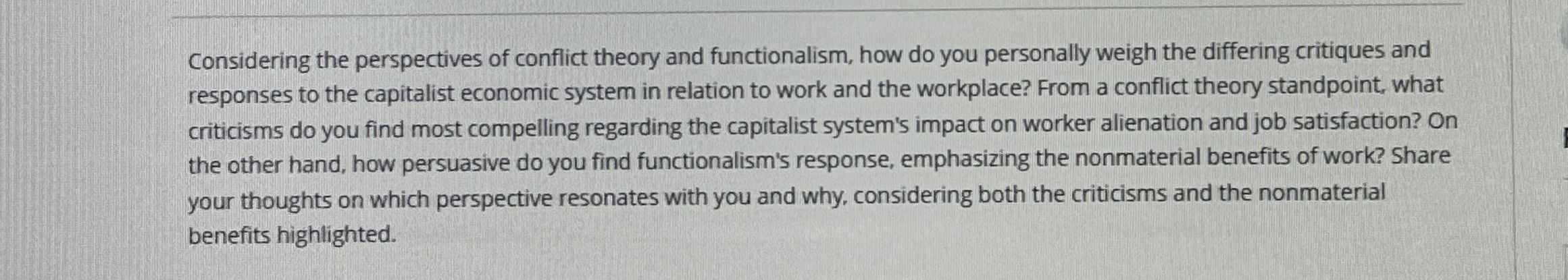 Solved Considering the perspectives of conflict theory and | Chegg.com
