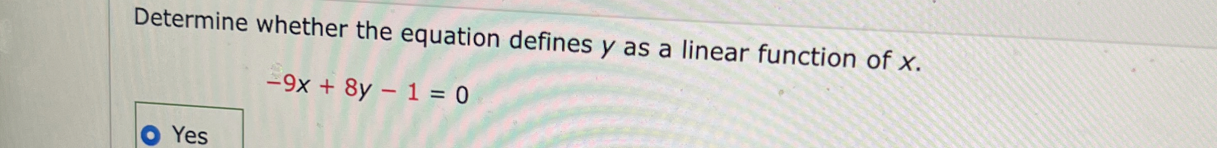 Solved Determine whether the equation defines y ﻿as a linear | Chegg.com