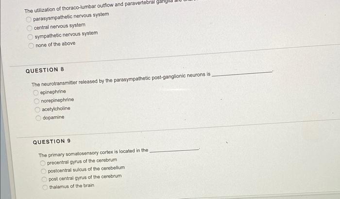 Solved The utilization of thoraco-lumbar outflow and | Chegg.com