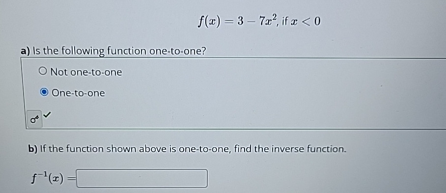 Solved f(x)=3-7x2, if x
