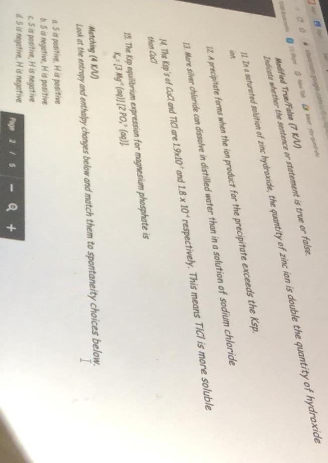 Solved Grade 12 chemistry Solubility equilibria and | Chegg.com