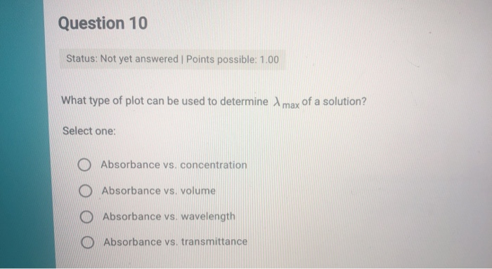 Solved Question 10 Status: Not yet answered Points possible: | Chegg.com