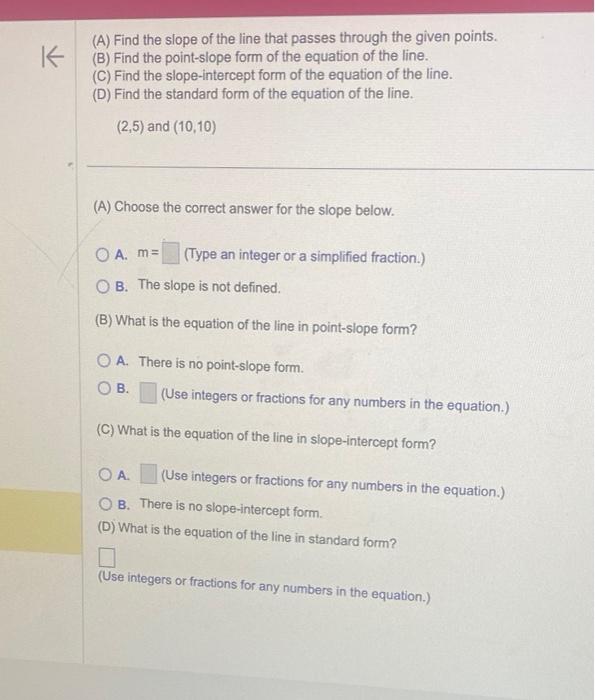 Solved (A) Find the slope of the line that passes through | Chegg.com