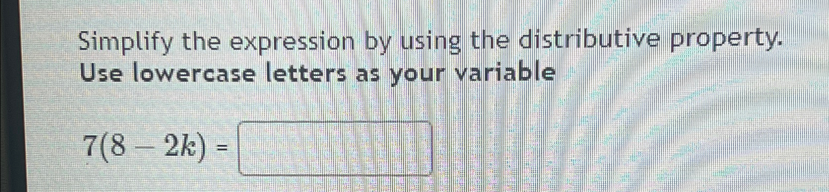 Solved Simplify the expression by using the distributive | Chegg.com