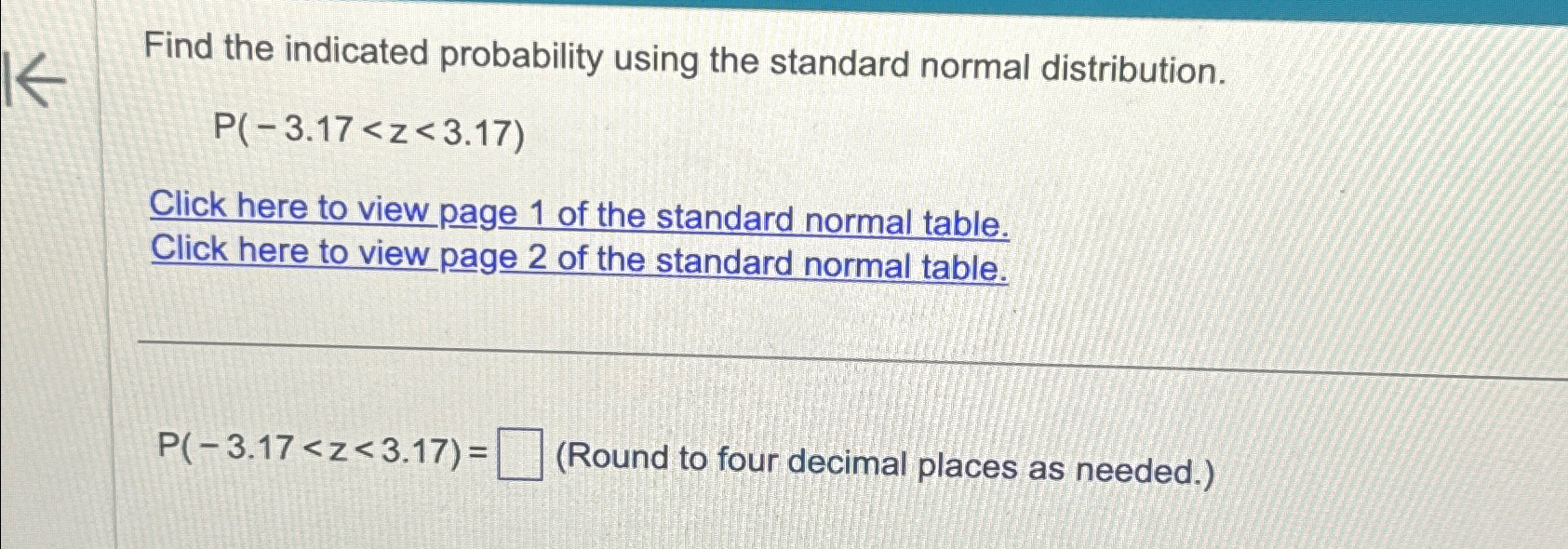 Solved Find the indicated probability using the standard | Chegg.com