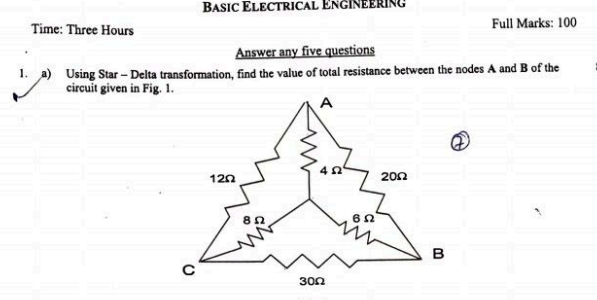 Solved BASIC ELECTRICAL ENGINEERINGTime: Three HoursFull | Chegg.com