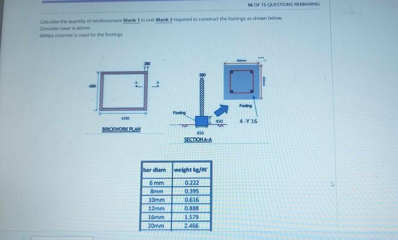 Solved 16 ﻿OF 16 ﻿QUESTIONS REMAININGCalculate the quantity | Chegg.com