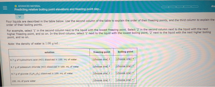 Solved ADVANCED MATERIAL Predicting relative boiling point | Chegg.com