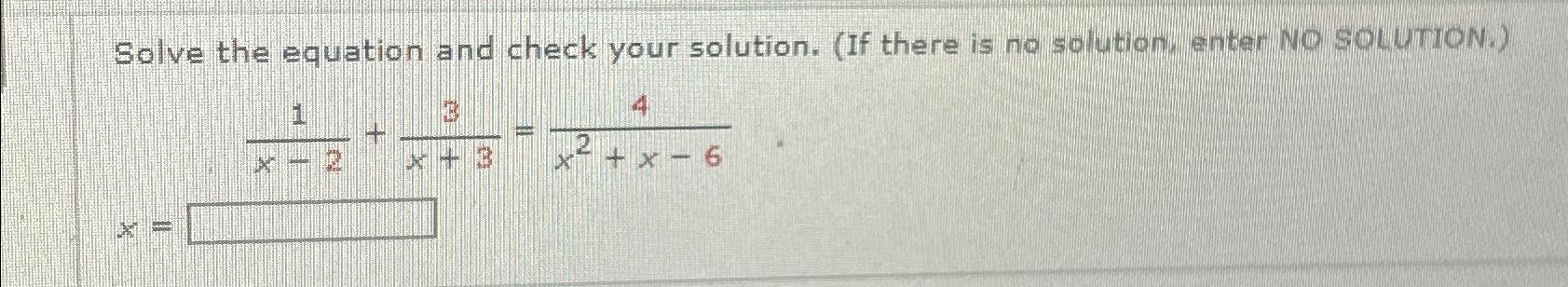 Solved Solve the equation and check your solution. (If there | Chegg.com