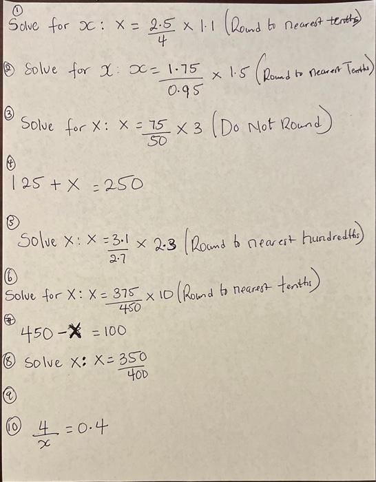 Solved Solve for \( x: x=\frac{2.5}{4} \times 1.1 \) (Rond | Chegg.com Solved Solve for \( x: x=\frac{2.5}{4} \times 1.1 \) (Rond | Chegg.com