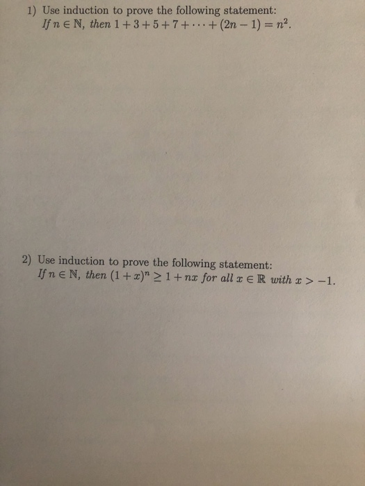 Solved 1) Use induction to prove the following statement: If | Chegg.com