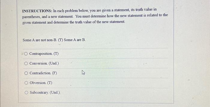 INSTRUCTIONS: In each problem below, you are given a | Chegg.com