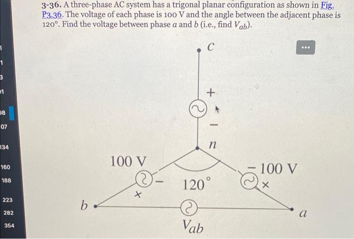 Solved 3-36. A three-phase AC system has a trigonal planar | Chegg.com