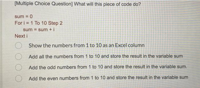Solved [Multiple Choice Question] What will this piece of | Chegg.com
