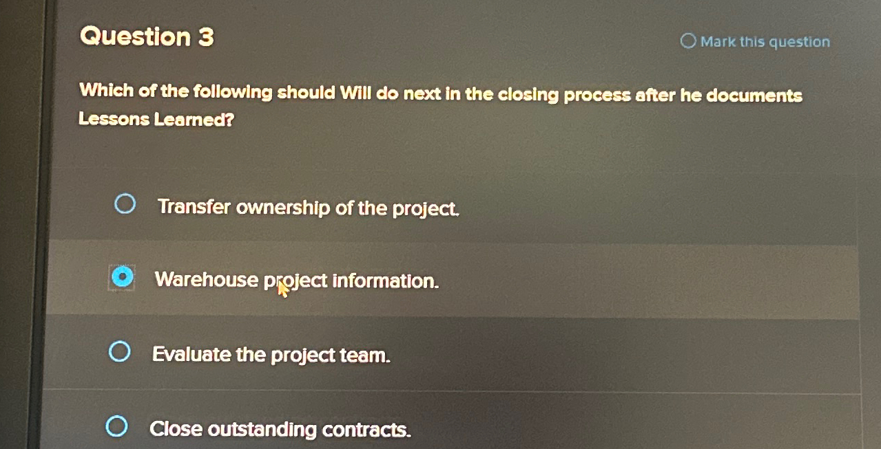 Solved Question 3Mark this questionWhich of the following | Chegg.com