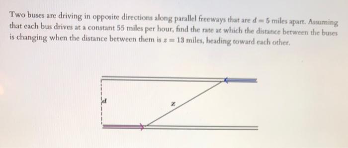 Solved Two buses are driving in opposite directions along | Chegg.com