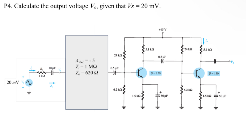 Solved P4. ﻿Calculate the output voltage Vo, ﻿given that | Chegg.com