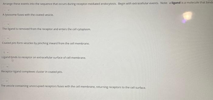 Solved Arrange these events into the sequence that occurs | Chegg.com