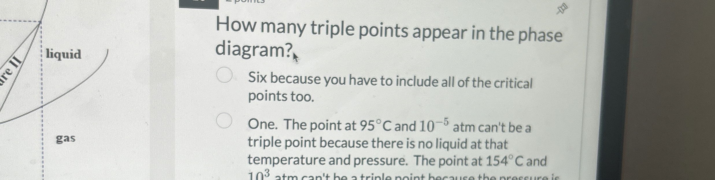 How many triple points appear in the phasediagram?Six | Chegg.com