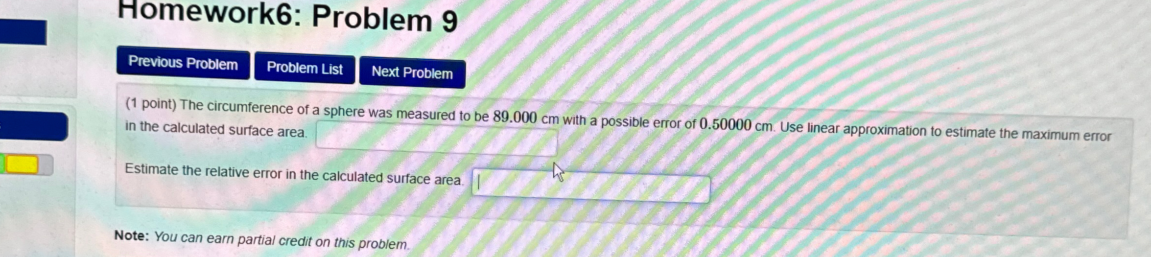 Solved Homework6: Problem 9(1 ﻿point) ﻿The circumference of | Chegg.com