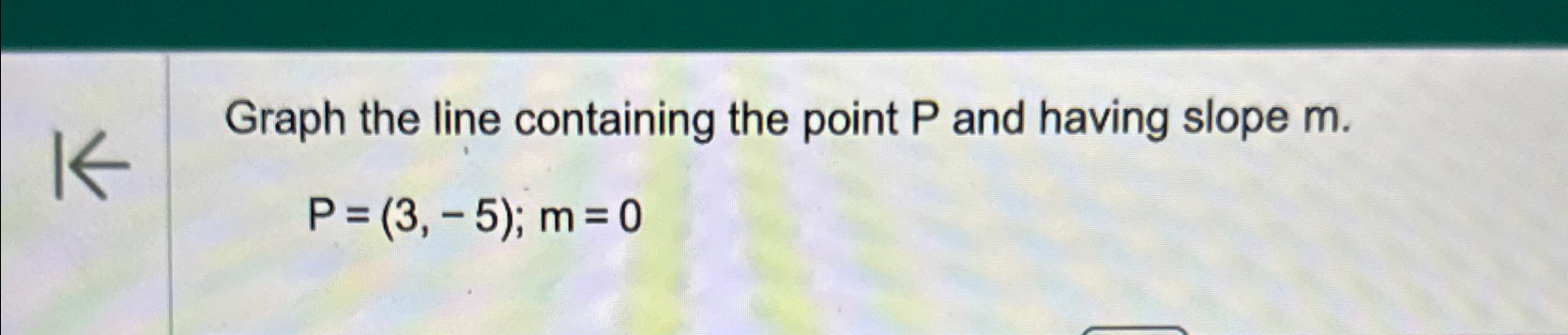 Solved Graph the line containing the point P ﻿and having | Chegg.com