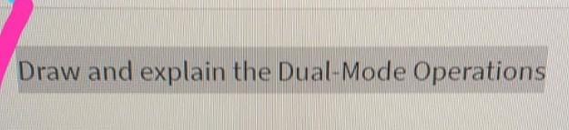 Solved Draw and explain the Dual-Mode Operations | Chegg.com