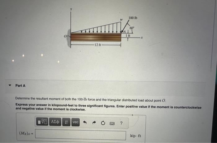 Solved Determine the resultant moment of both the 100−lb | Chegg.com