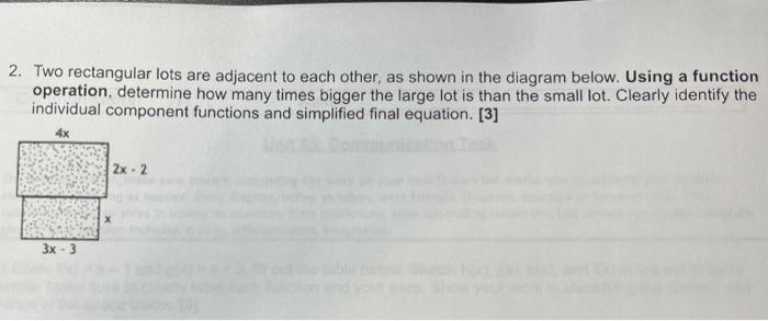 Solved 2. Two rectangular lots are adjacent to each other, | Chegg.com