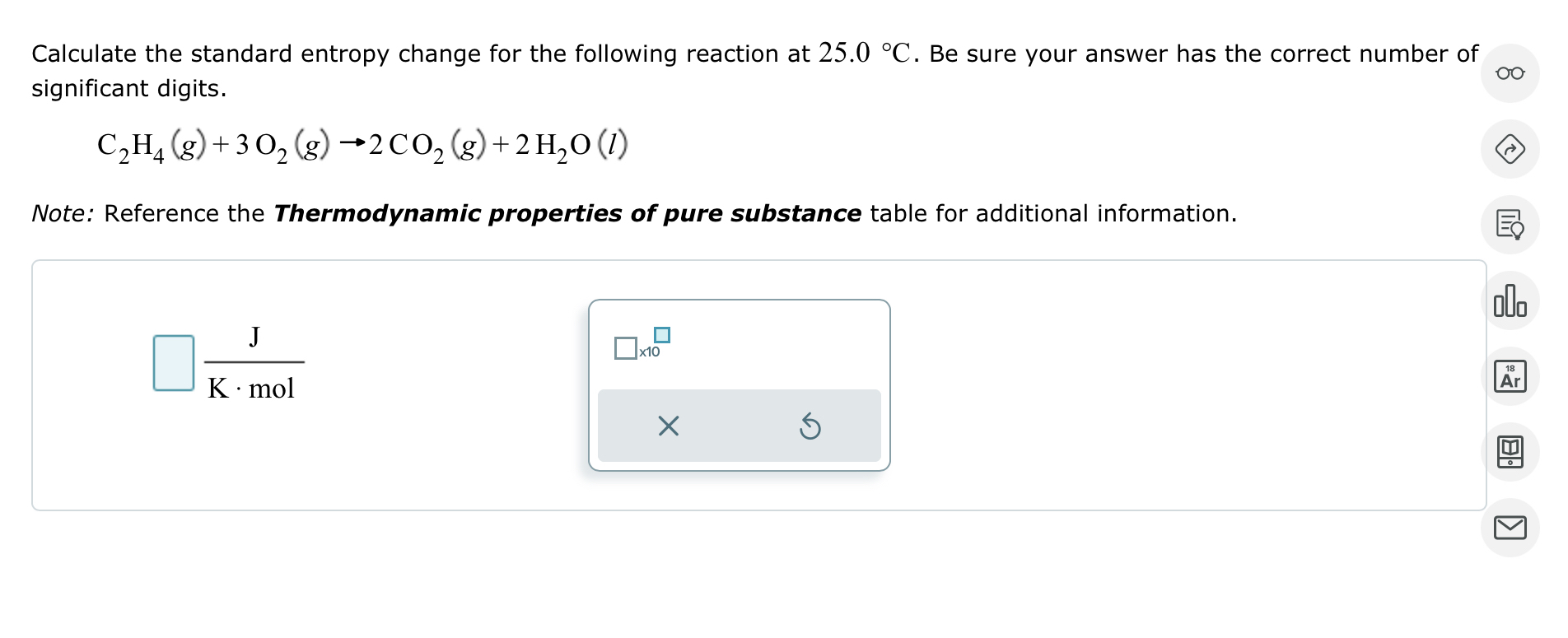 Calculate the standard entropy change for the | Chegg.com