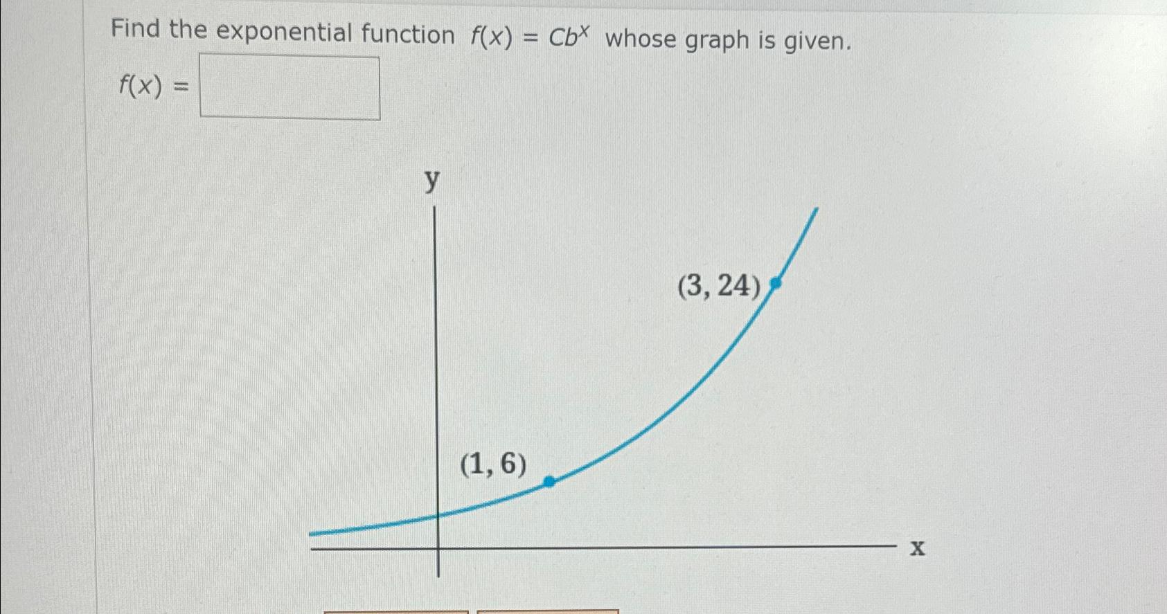 Solved Find The Exponential Function F X Cbx ﻿whose Graph