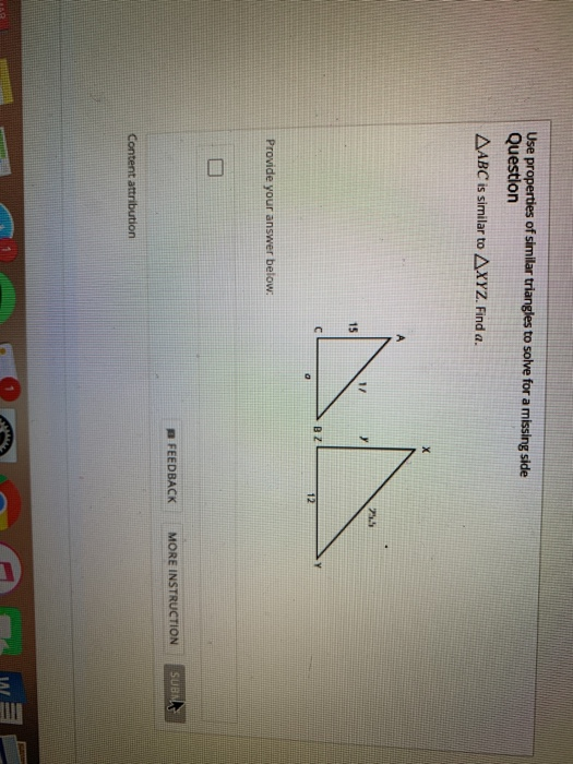 Solved Use properties of similar triangles to solve for a | Chegg.com