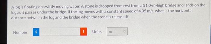 Solved A log is floating on swiftly moving water. A stone is | Chegg.com