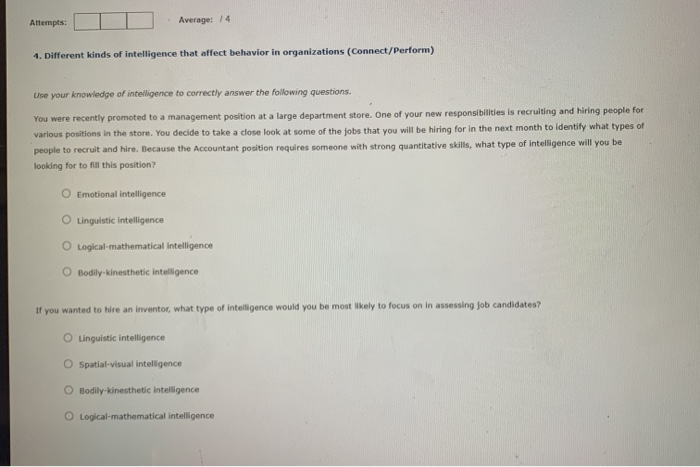 Solved Attempts: Average: 14 1. Different kinds of | Chegg.com Solved Attempts: Average: 14 1. Different kinds of | Chegg.com