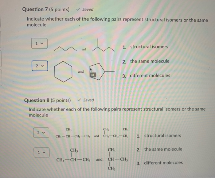 Solved Question 7 (5 points) Saved Indicate whether each | Chegg.com