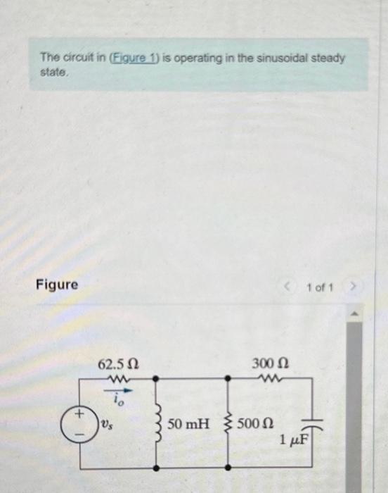 Solved The circuit in (Figure 1) is operating in the | Chegg.com