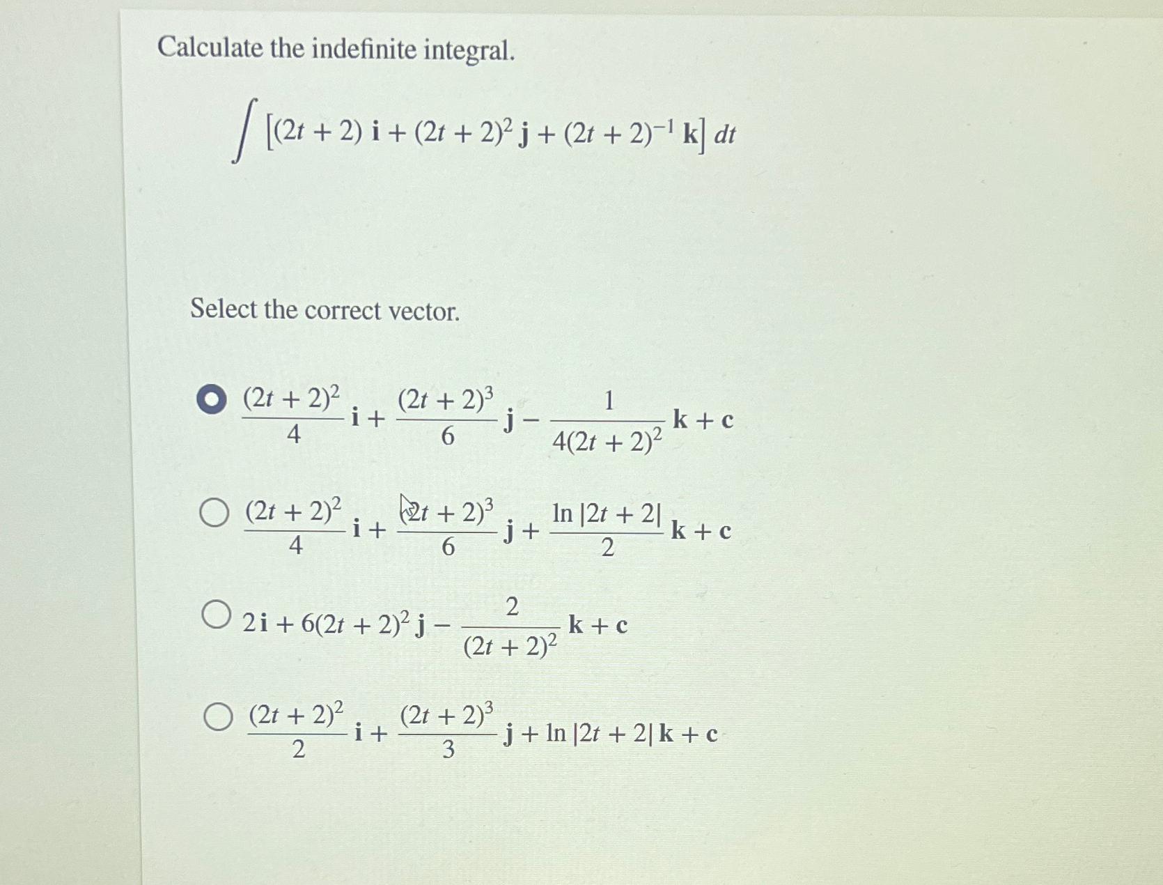 Solved Calculate the indefinite | Chegg.com