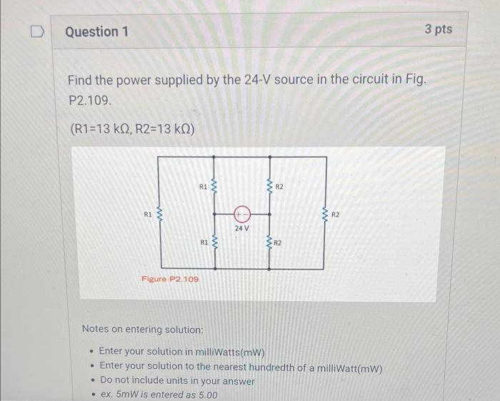 Solved Find the power supplied by the 24−V source in the | Chegg.com