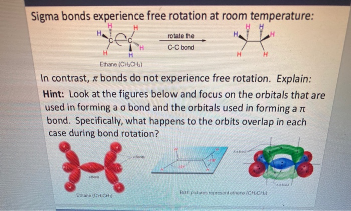 Solved Sigma bonds experience free rotation at room | Chegg.com