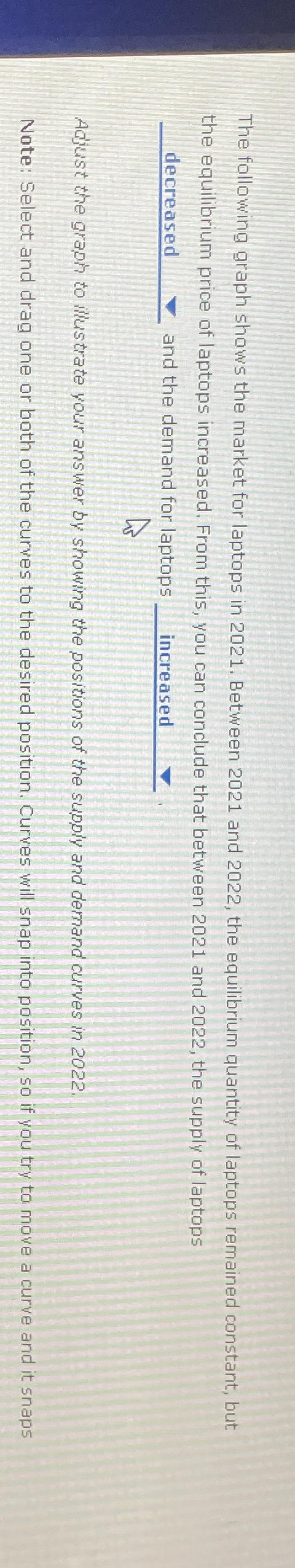 Solved The following graph shows the market for laptops in | Chegg.com
