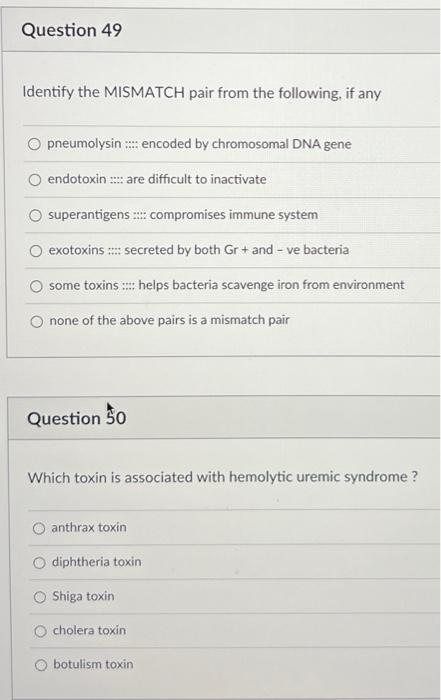 Solved Identify the MISMATCH pair from the following, if any | Chegg.com