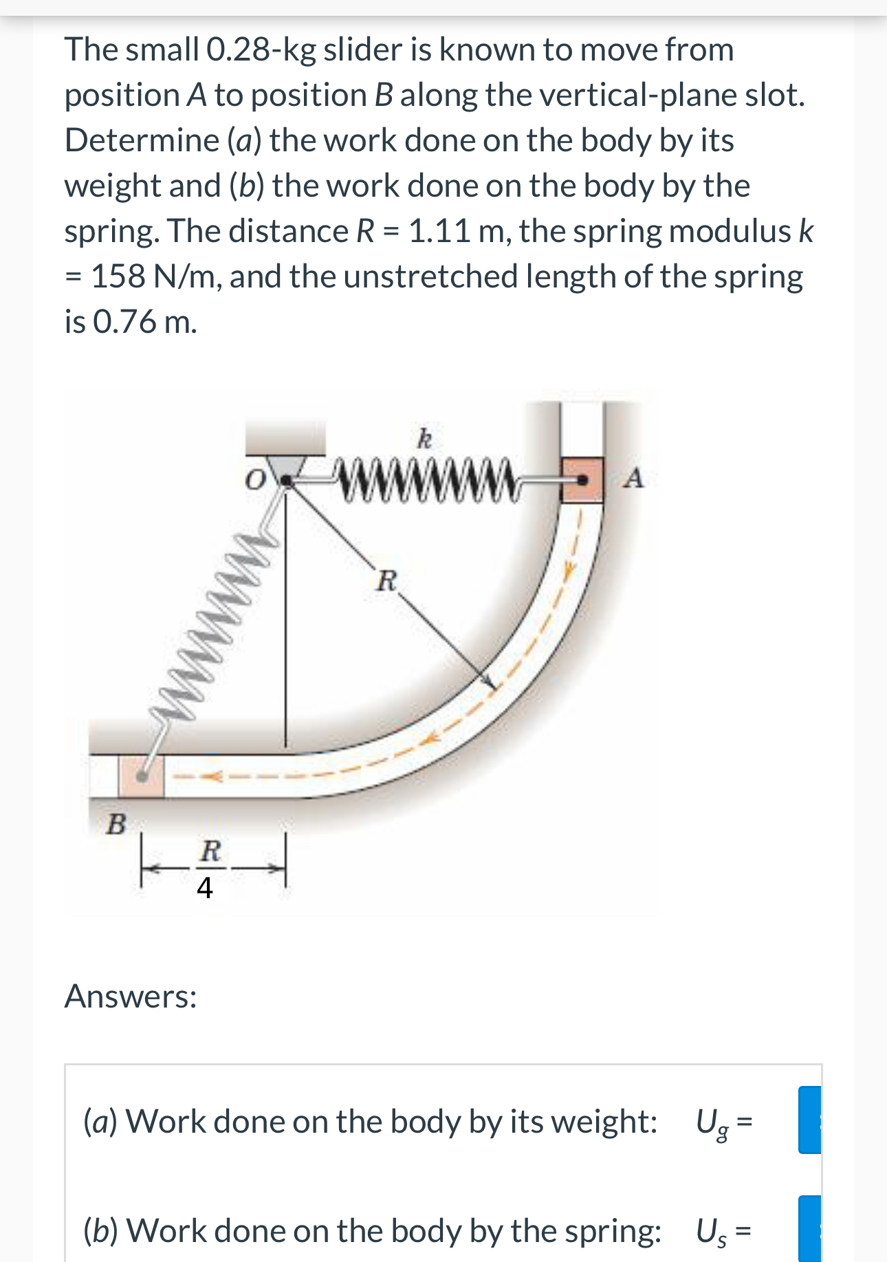 Solved The small 0.28-kg ﻿slider is known to move from | Chegg.com